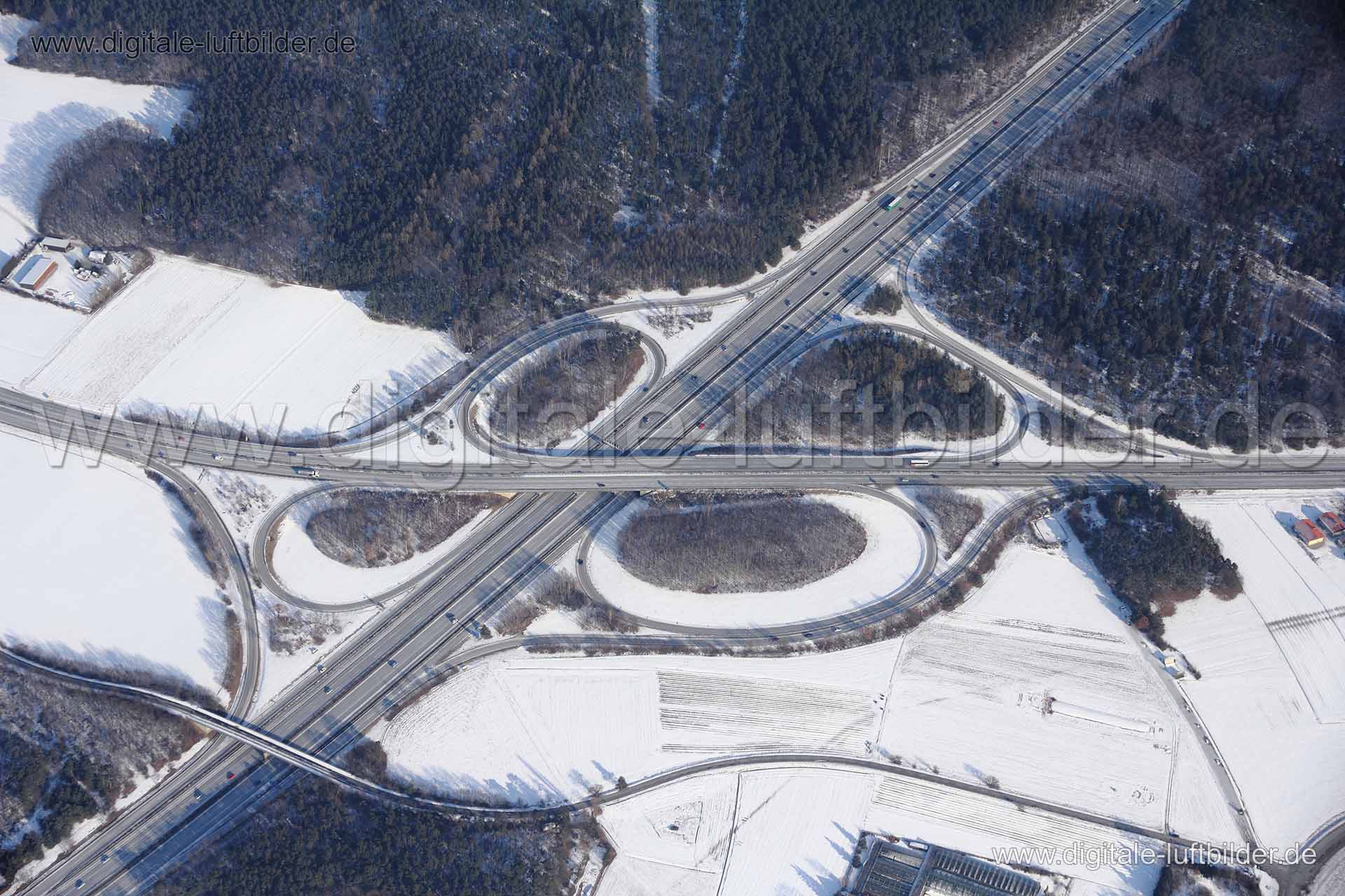 Luftbild: Autobahnkreuz, Nürnberg